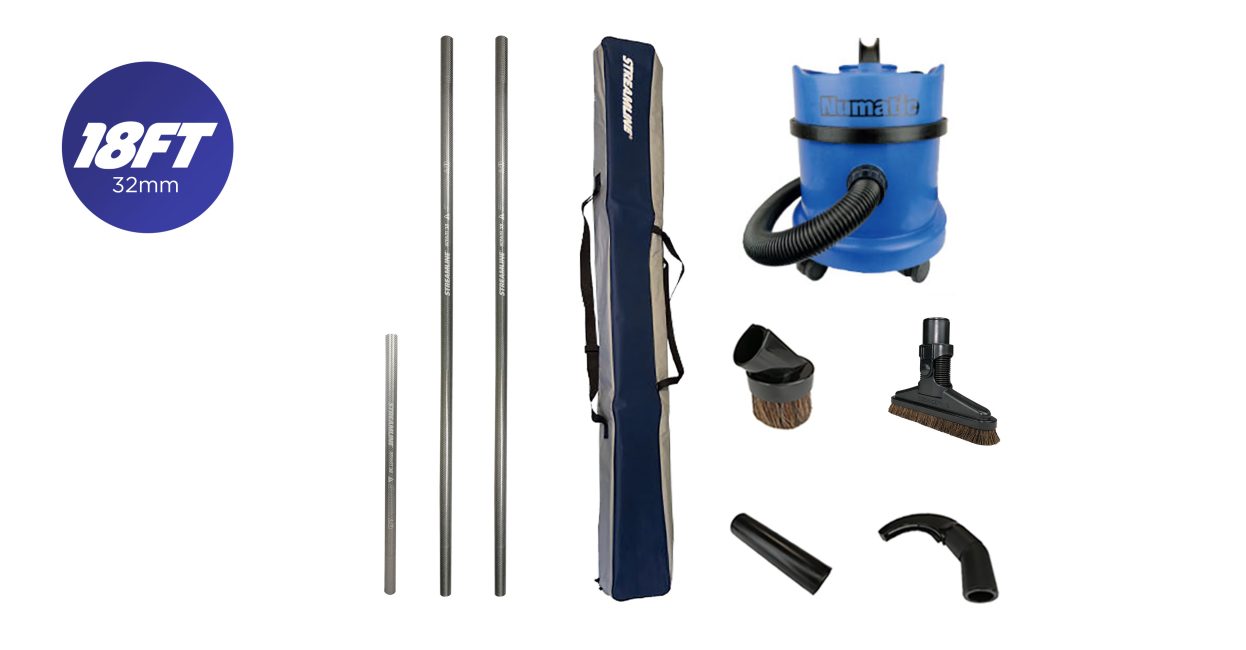230V High Level Internal Dusting Vacuum Kit - 5.1mtr/17ft Reach ...